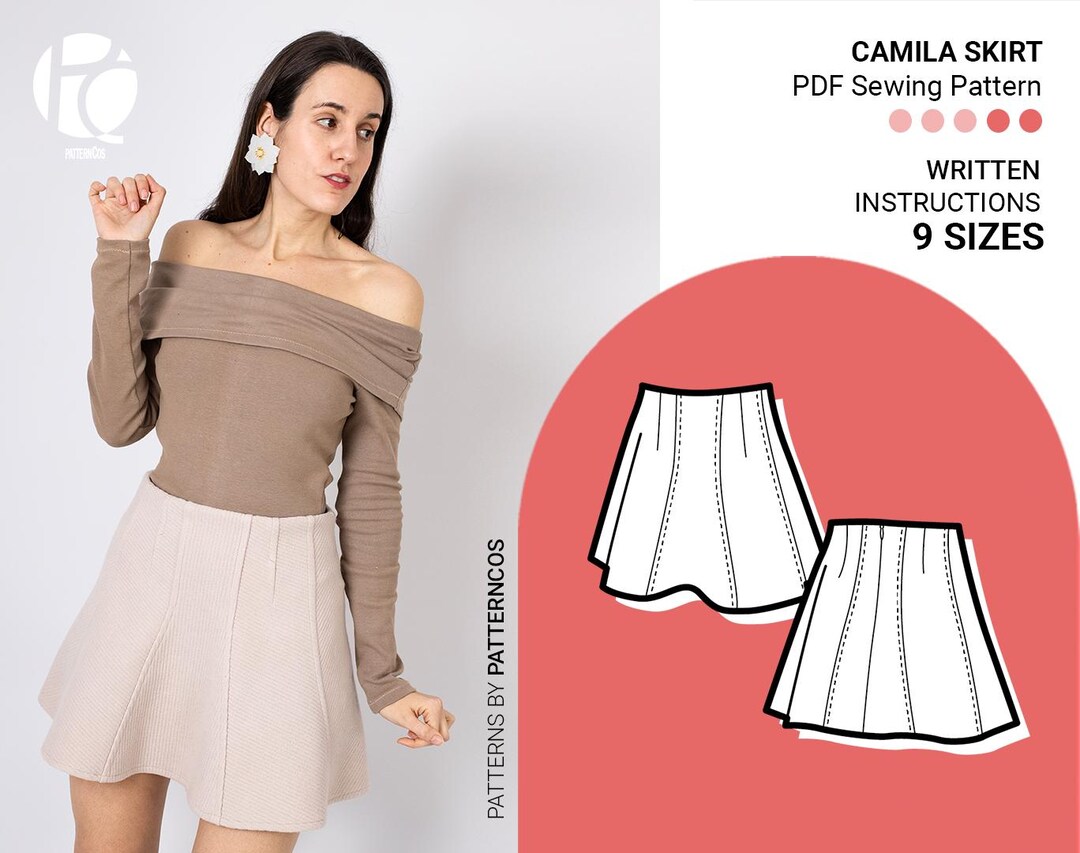 Mini Skirt Sewing Pattern | Cute Flound Nesga Skirt Pattern | Easy ...
