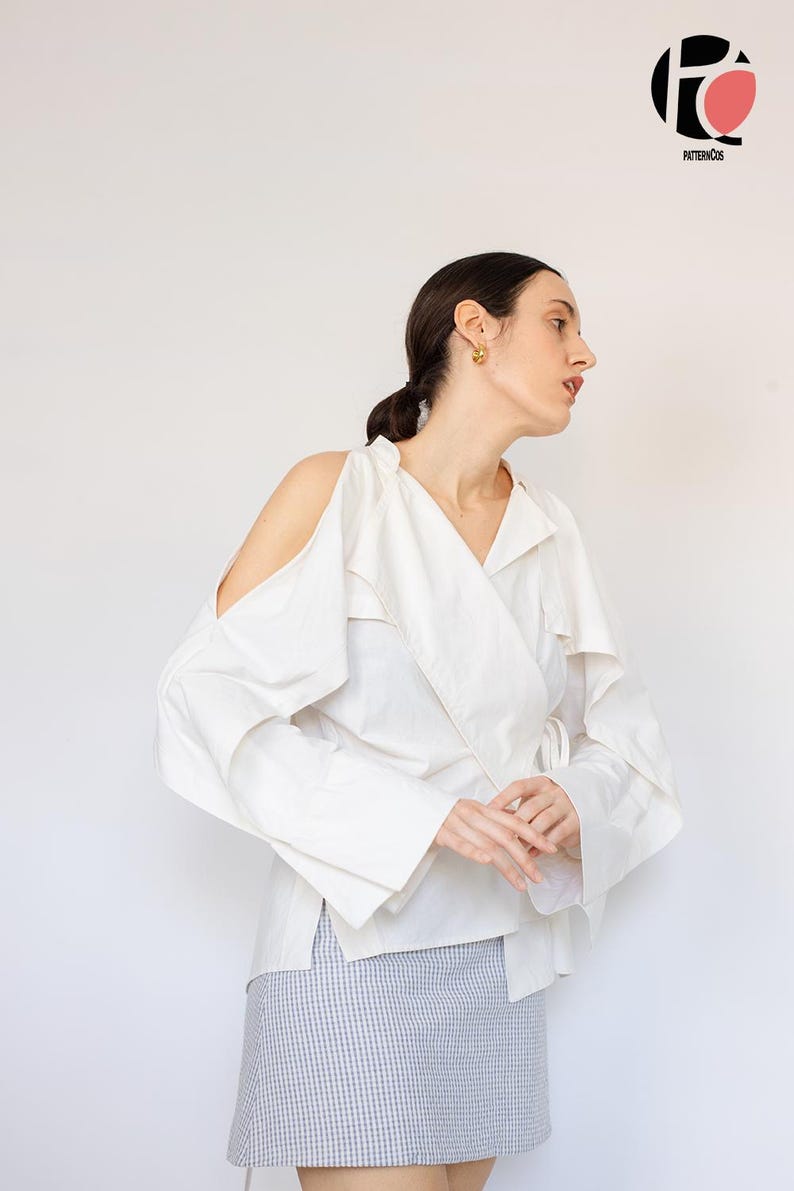 Japanese Style Blouse Sewing Pattern | Kimono Inspired Shirt Pattern ...