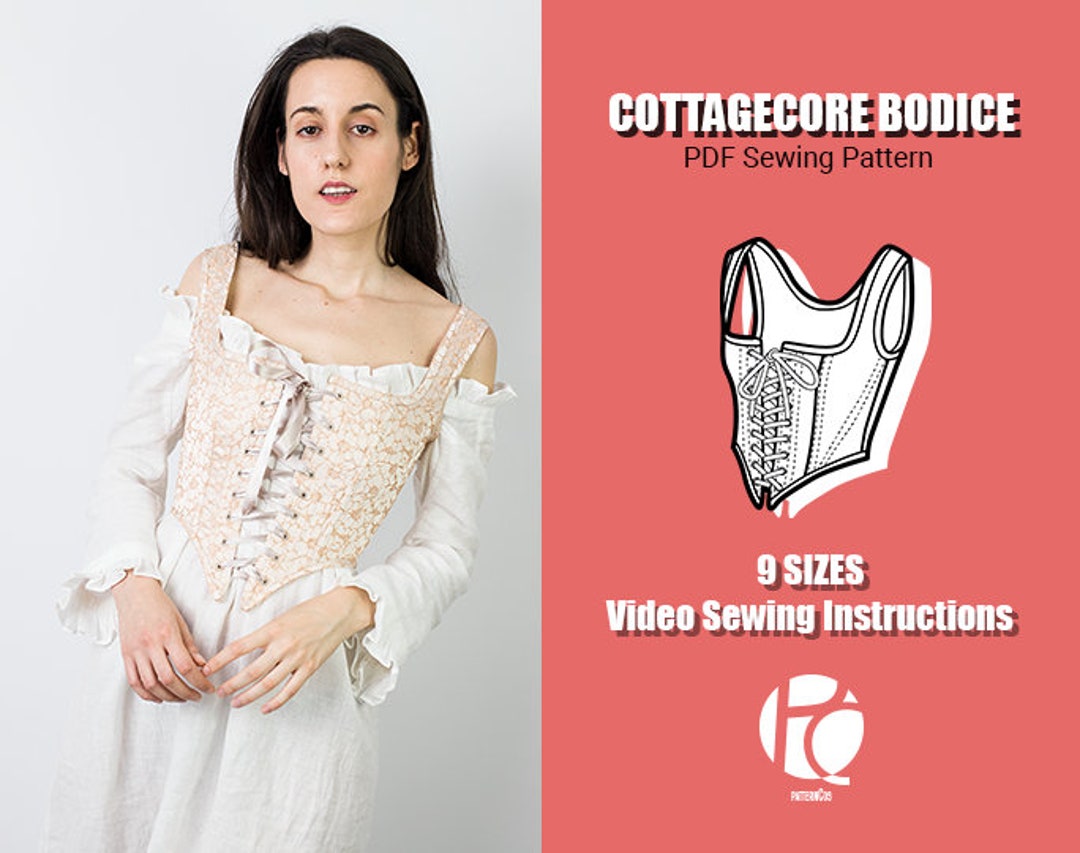 Corset Sewing Pattern Cottagecore Pattern Renaissance Milkmaid Stay ...