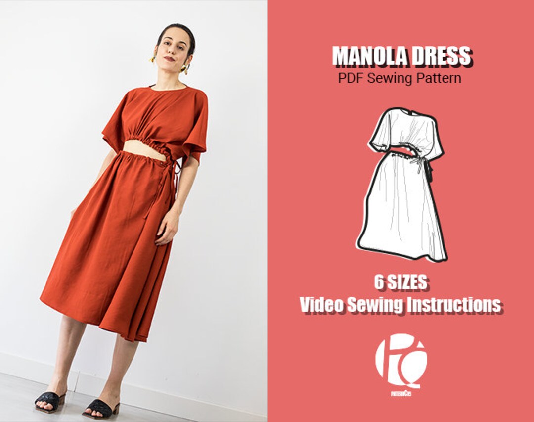 Midi Dress Sewing Pattern Lace up Summer Dress Pattern - Etsy