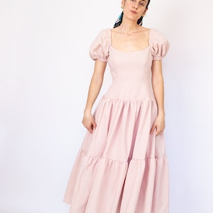 Summer Midi Dress Pattern | Drop Waist Dress Pattern for Women | V Neck ...