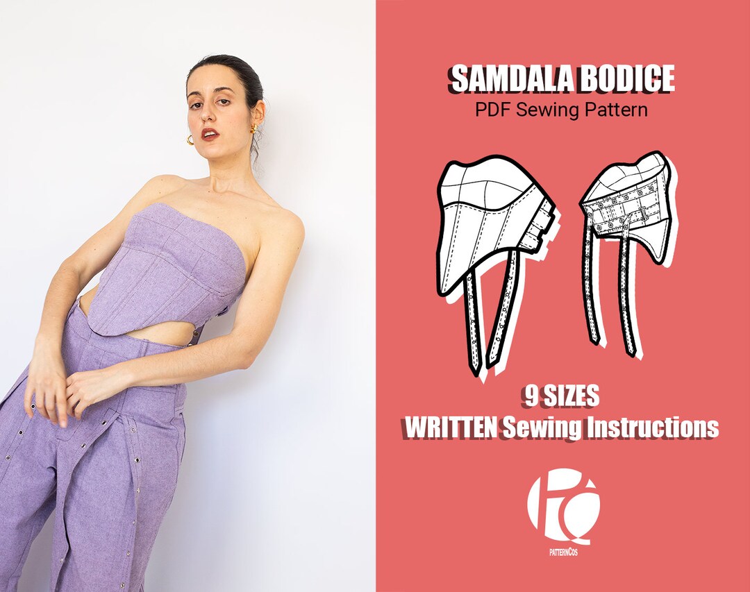 Close-fit Bodice Sewing Pattern | Urban Corset Pattern With Back Belts ...