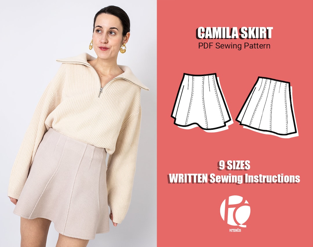 Mini Skirt Sewing Pattern | Cute Flound Nesga Skirt Pattern | Easy ...