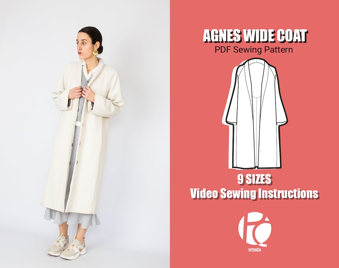 Ranglan Wide Coat Sewing Pattern | Winter Jacket Pattern for Women ...