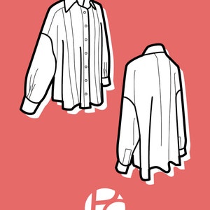 The Boyfriend Oversized Shirt Sewing Pattern | Unisex Buttoned-down ...
