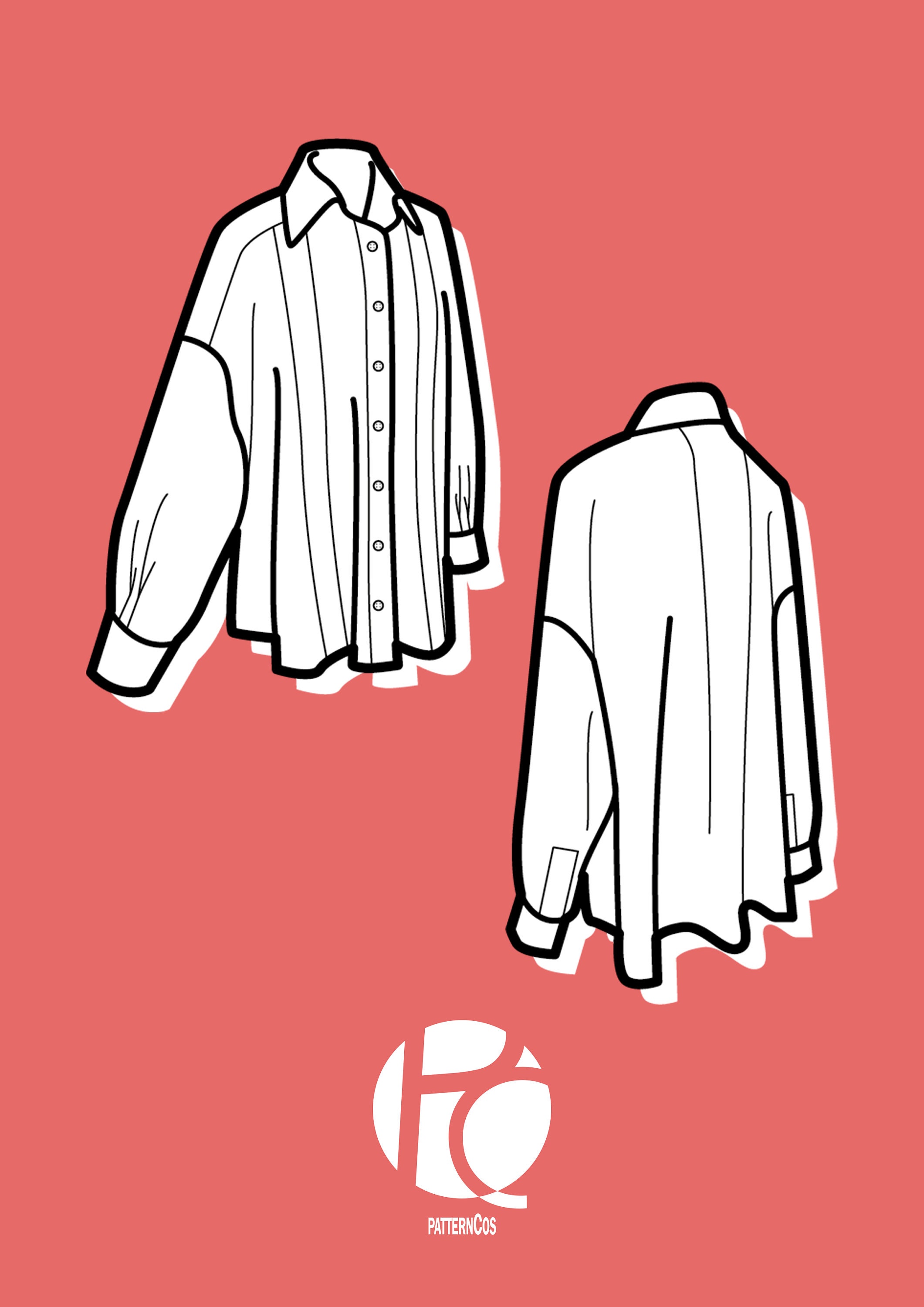 The Boyfriend Oversized Shirt Sewing Pattern | Unisex Buttoned-down ...