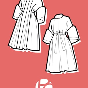 Gabardine Coat Sewing Pattern | Dark Academia Trench Pattern for Rainy ...