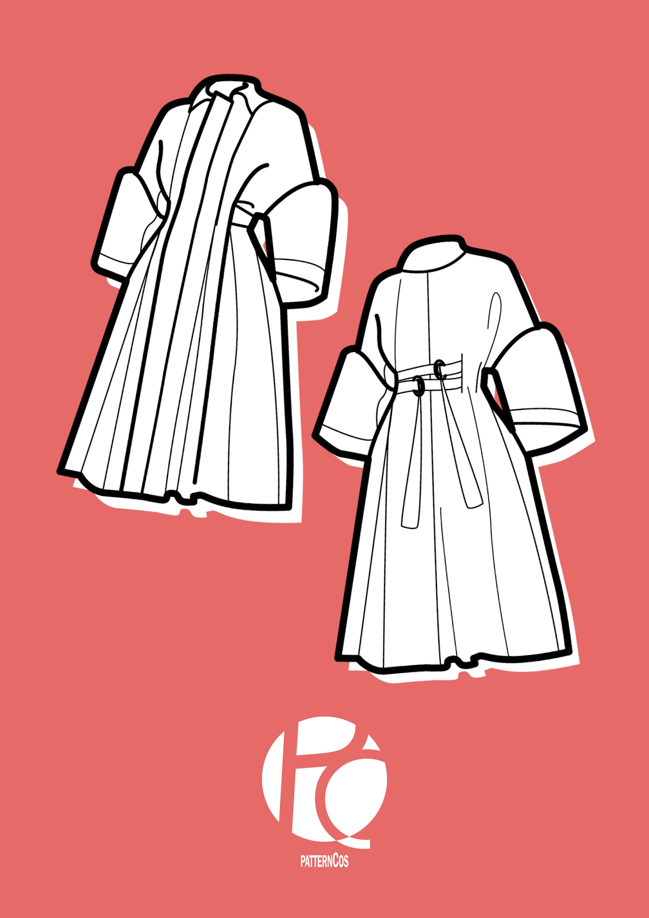 Gabardine Coat Sewing Pattern | Dark Academia Trench Pattern for Rainy ...