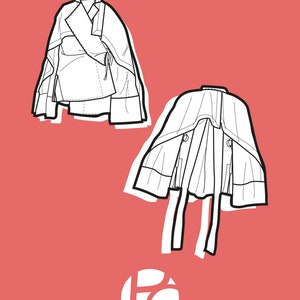 Japanese Style Blouse Sewing Pattern | Kimono Inspired Shirt Pattern ...