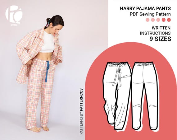 Easy Pajama Pants Sewing Pattern Walk The Plank PJ Bottoms Adult