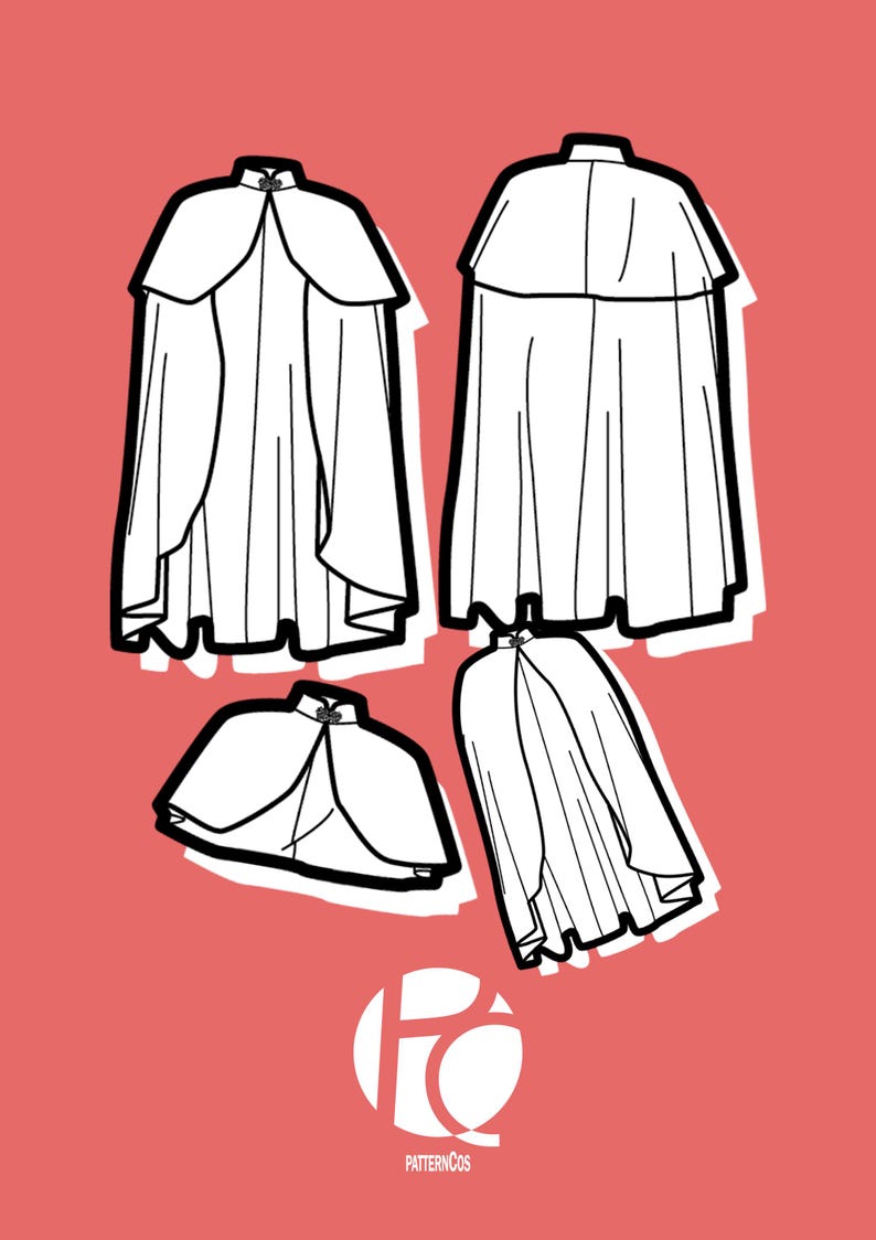Traveller Cloak Pattern for Cosplay | Ren Faire Cape Sewing Pattern ...