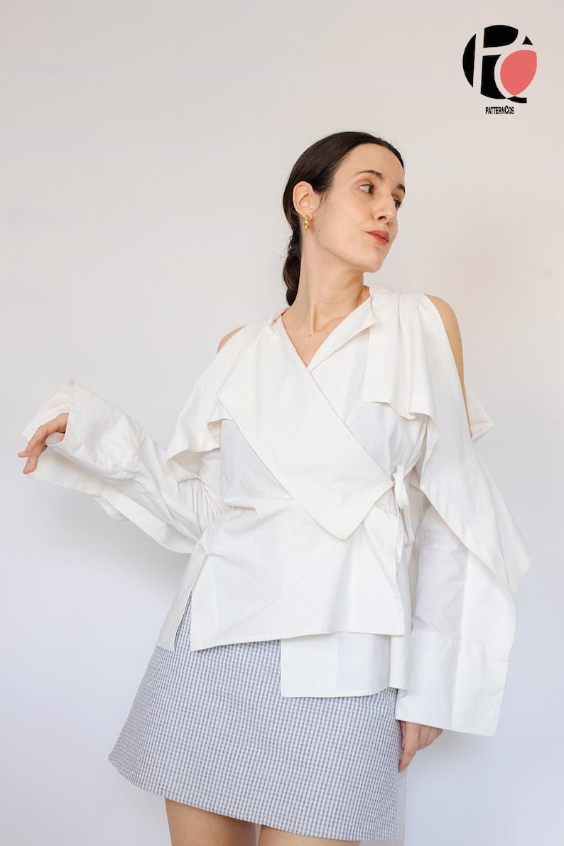 Japanese Style Blouse Sewing Pattern | Kimono Inspired Shirt Pattern ...