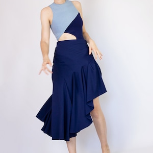 Cascade Draped Skirt Sewing Pattern | Midi High-waist Skirt Pattern | 9 ...