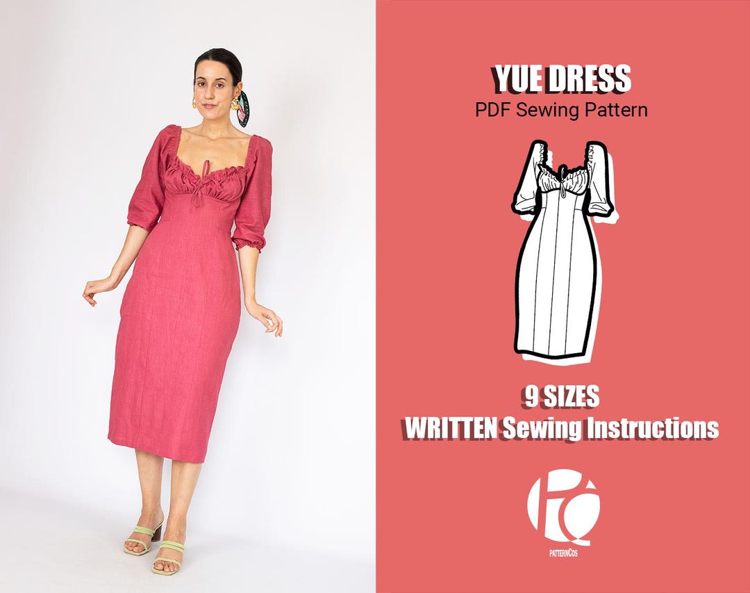 Wedding Guest Midi Dress Sewing Pattern | Elegant Dress Pattern for ...