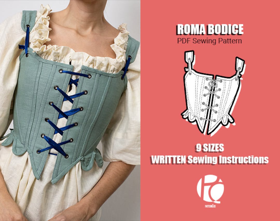 Corset Pattern Sewing Pattern Renaissance Milkmaid Stay Bodice Pattern ...