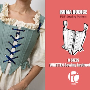 Corset Pattern Sewing Pattern Renaissance Milkmaid Stay Bodice Pattern ...