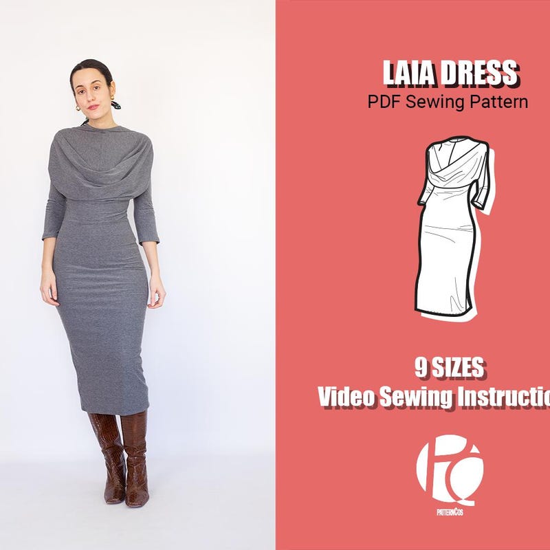 Draped Dress Pattern - Etsy