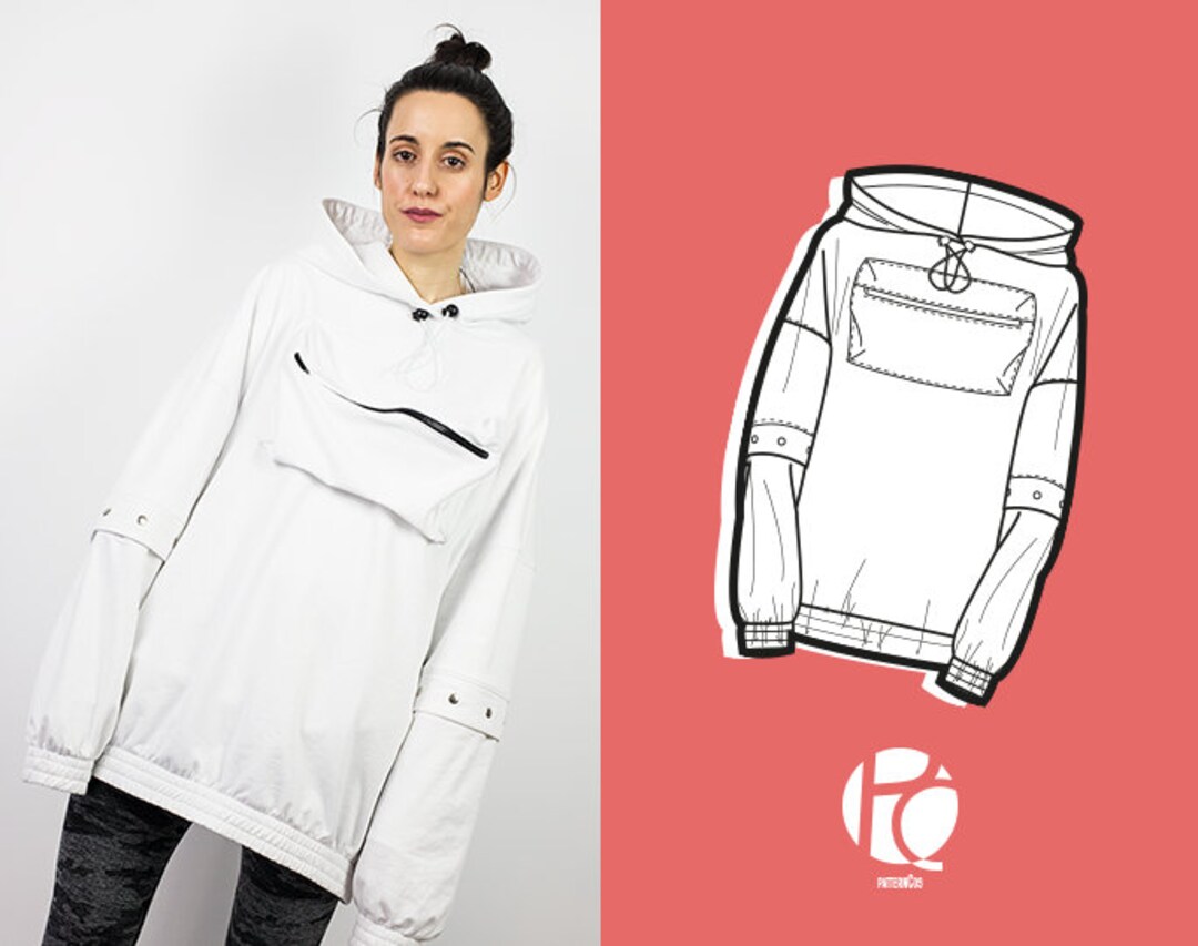 Jones Oversized Hoodie Sweatshirt 6 SIZES PDF Sewing Pattern - Etsy