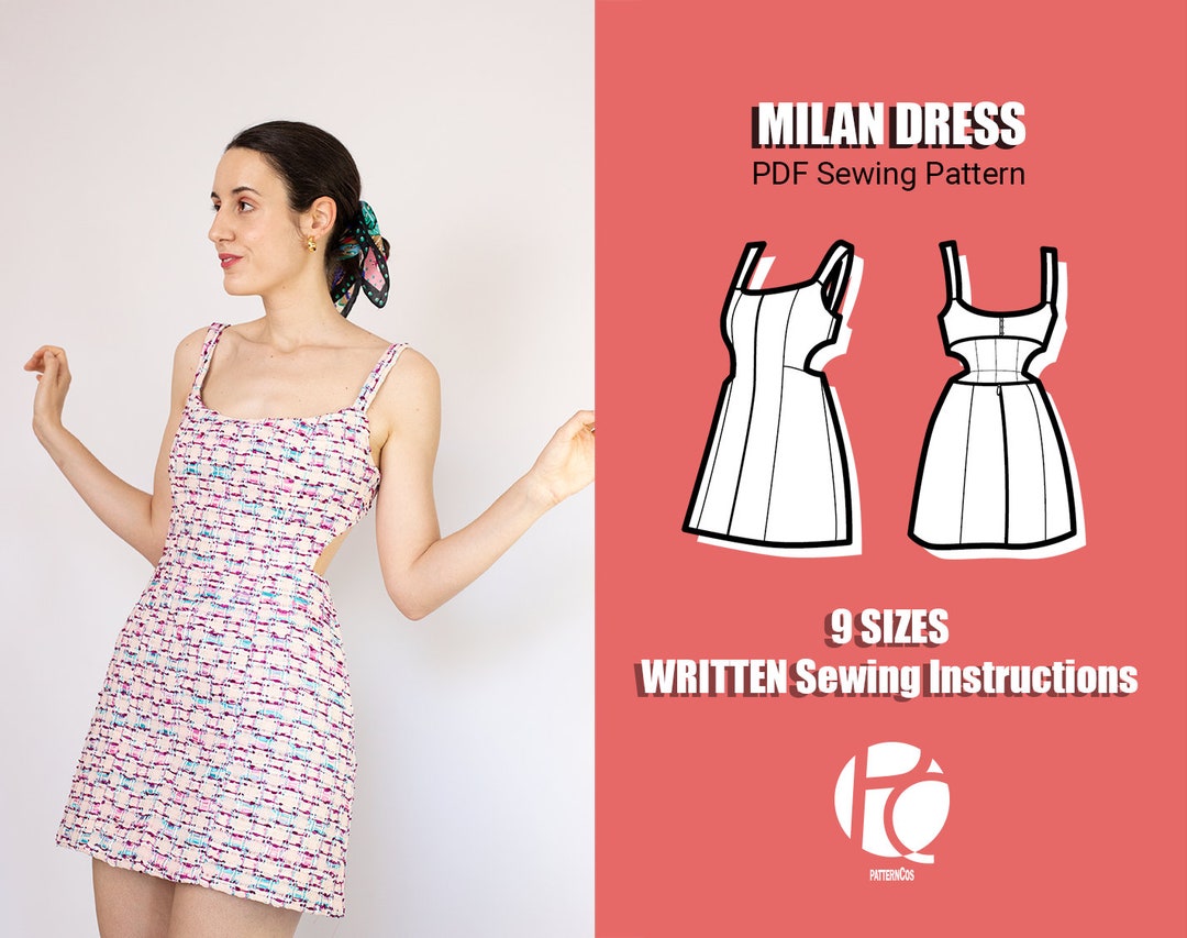 Mini Summer Dress Sewing Pattern | Back-open Dress | Chic Strap Dress ...