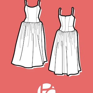 Basic Midi Dress Pattern | Low-waist Dress Pattern | Mediterranean ...