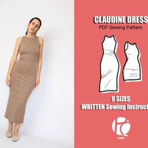 Fitted Strech Dress Sewing Pattern | Tube Dress Pattern for Knit | COZY ...