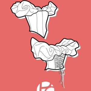 Princess Bodice 02 Sewing Pattern | Cocktail Bustier Pattern | Corset ...