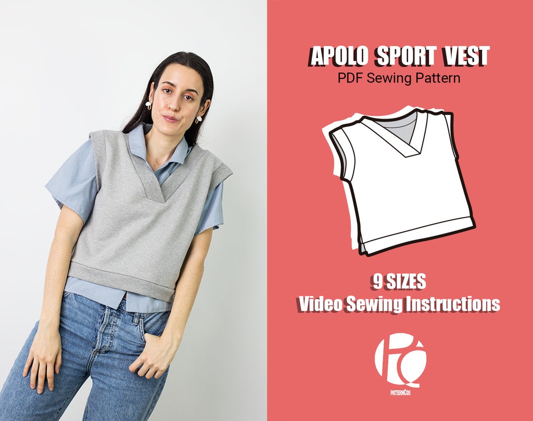Sport Vest Sewing Pattern | V-neck Top Pattern | Cozy Wide Top for ...