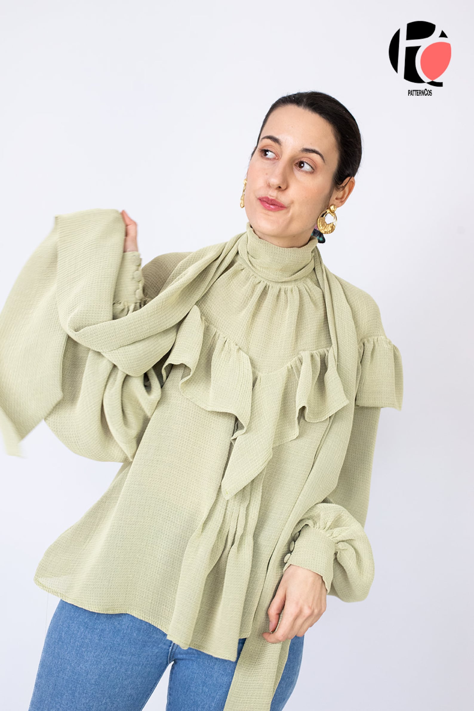Loose-fit Blouse Sewing Pattern With Puffy Sleeves | Romantic Blouse ...