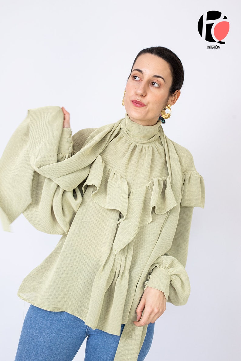Loose-fit Blouse Sewing Pattern With Puffy Sleeves | Romantic Blouse ...