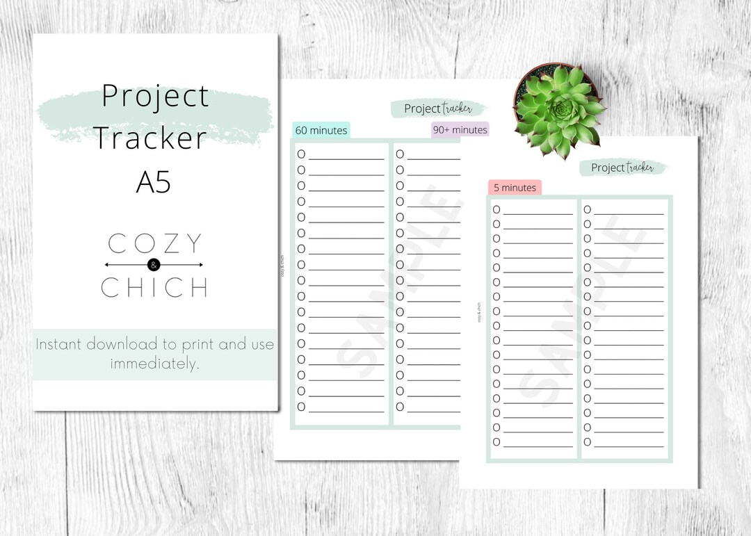 A5 Project Tracker | | Instant Download| Project Planner | Planner ...