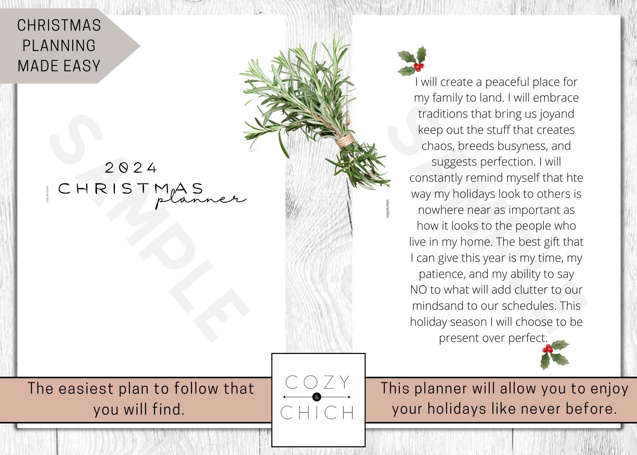 2024 Full Page CHRISTMAS HOLIDAY PLANNER, Easy to Follow, Digital ...