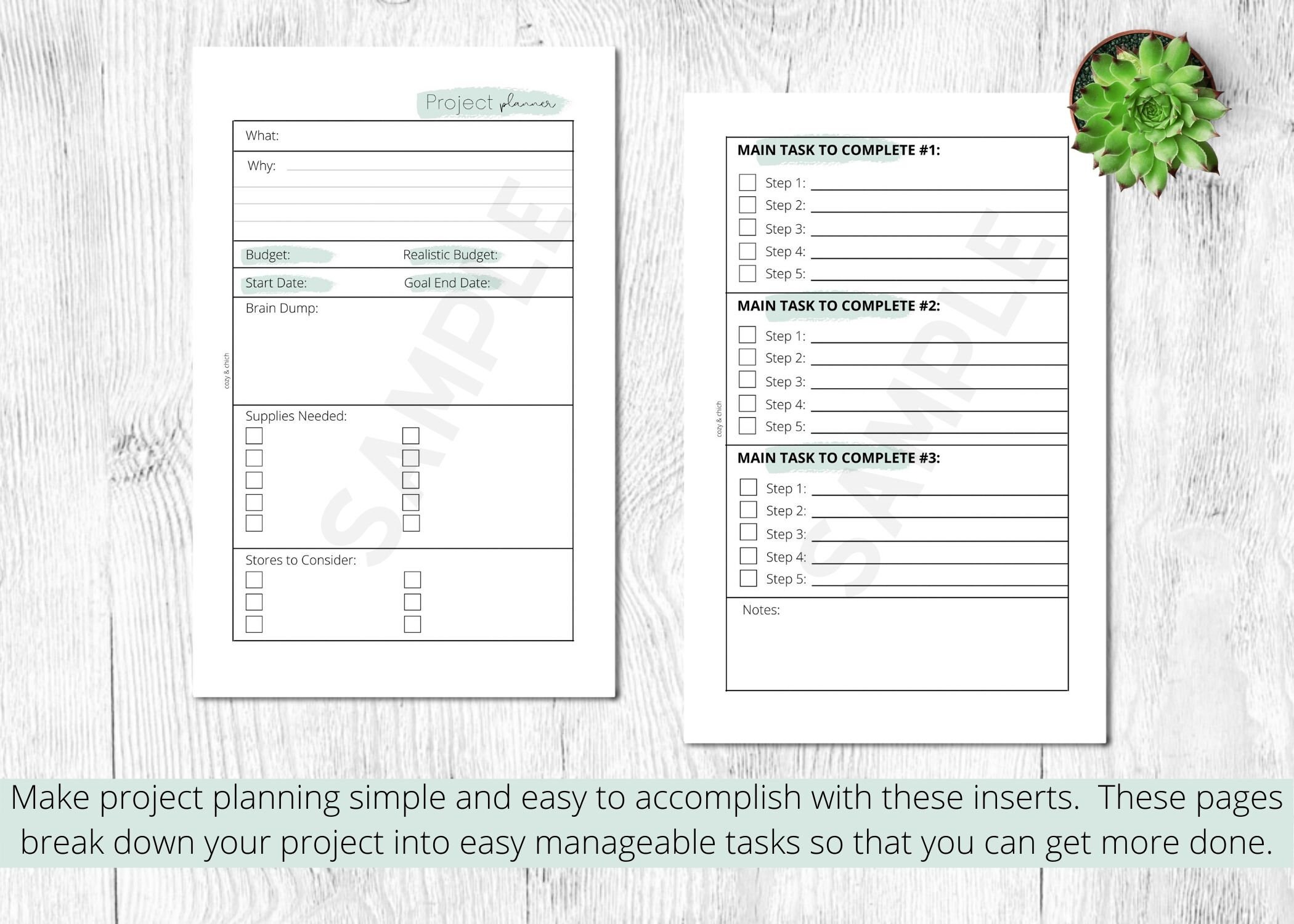 A5 Project Planner | Instant Download | Project Planner | Productivity ...