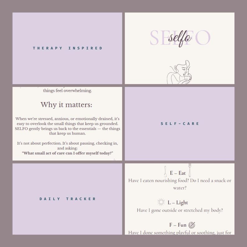 SELFO Self-care Check-in Printable – Cozy Lavender Mental Health ...