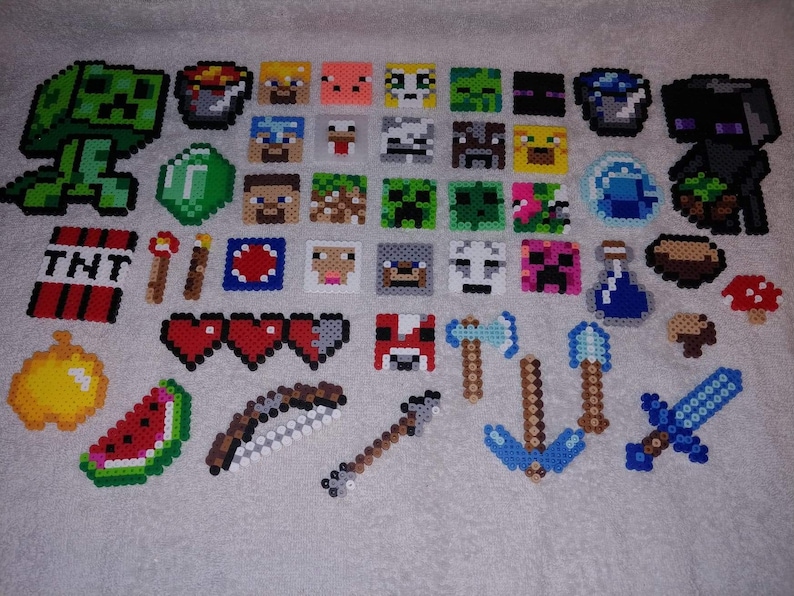Ensemble Minecraft Perler - Etsy France