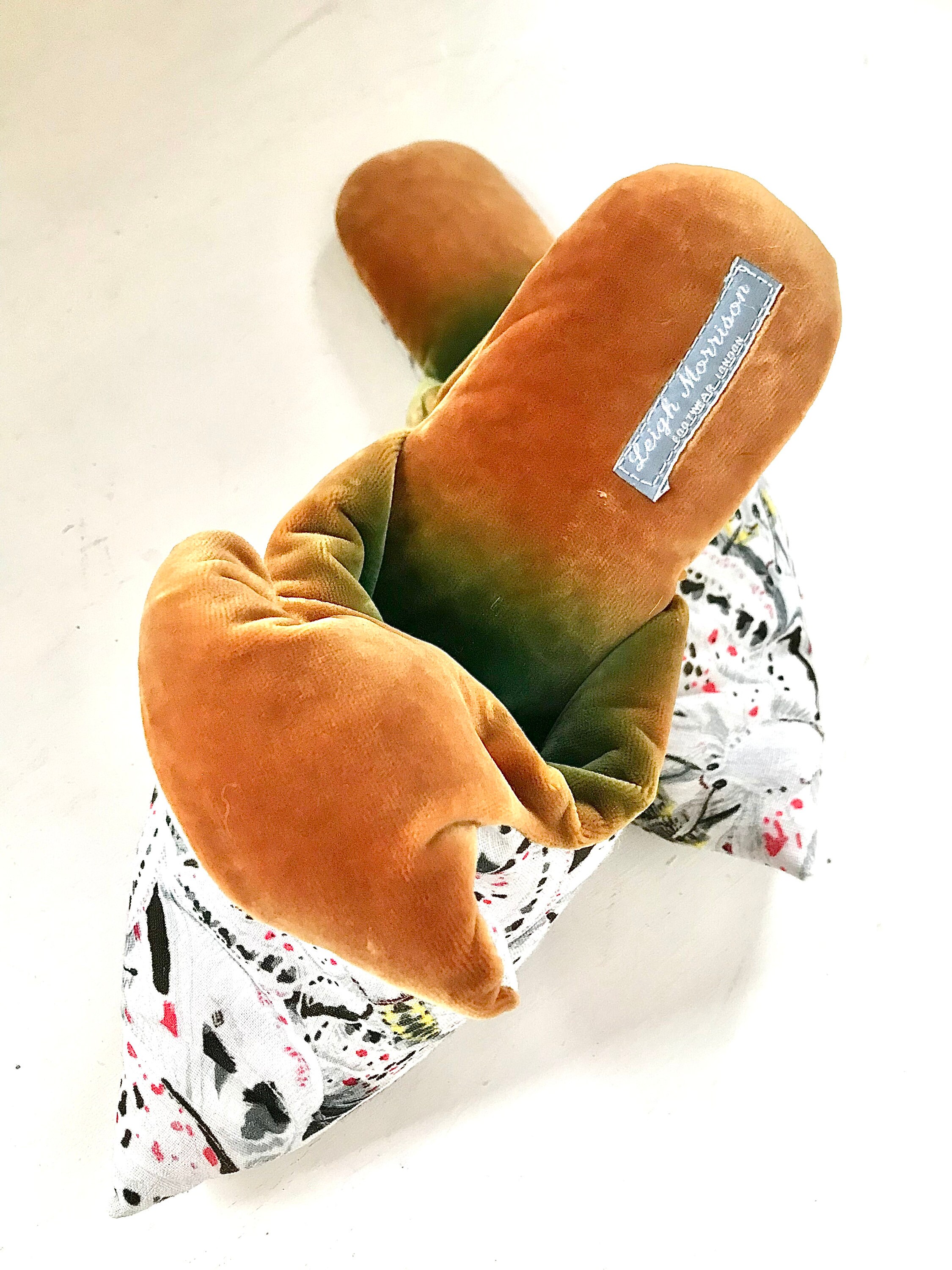 Handmade Timorous Beasties Moth Fabric and Velvet Slipper - Etsy