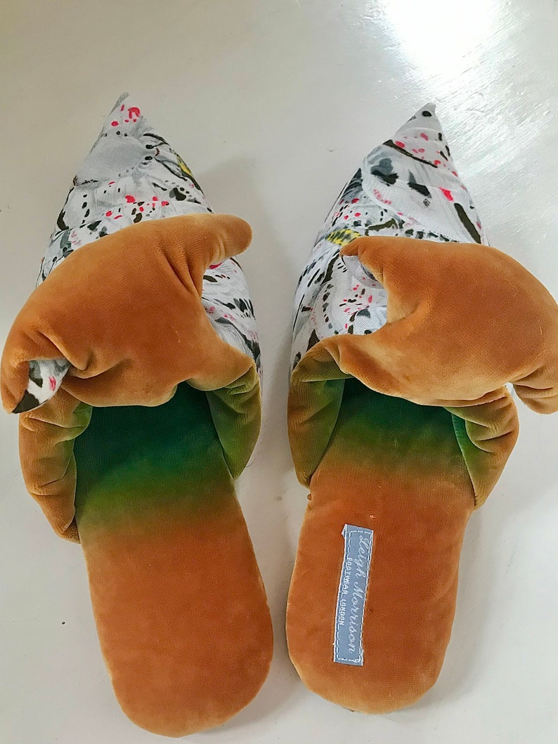 Handmade Timorous Beasties Moth Fabric and Velvet Slipper - Etsy
