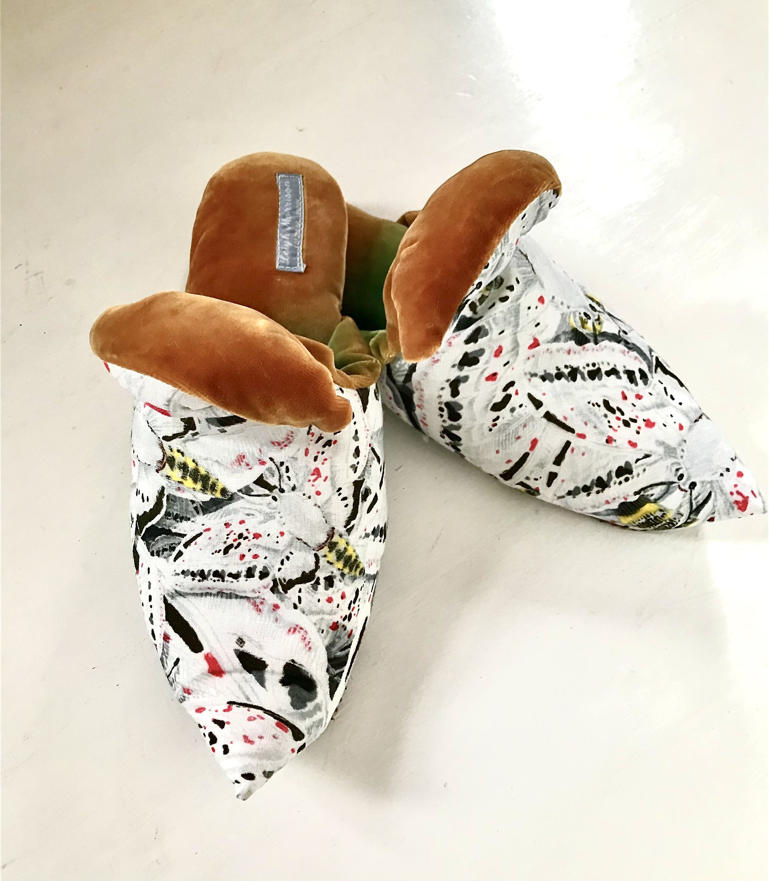 Handmade Timorous Beasties Moth Fabric and Velvet Slipper - Etsy