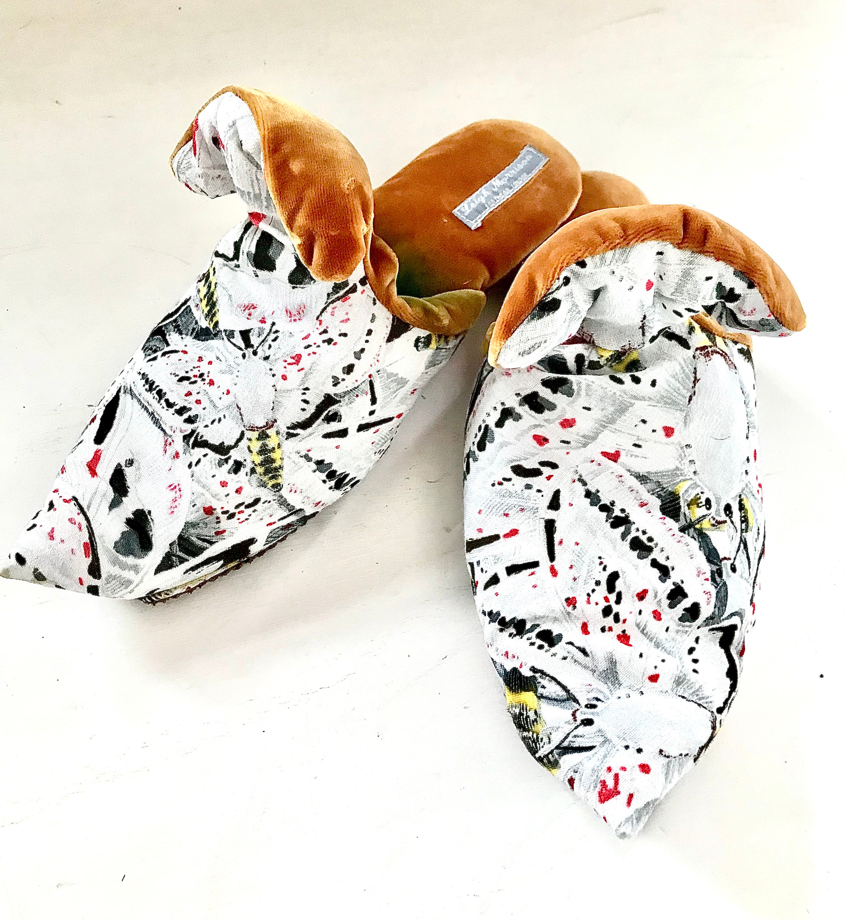 Handmade Timorous Beasties Moth Fabric and Velvet Slipper - Etsy