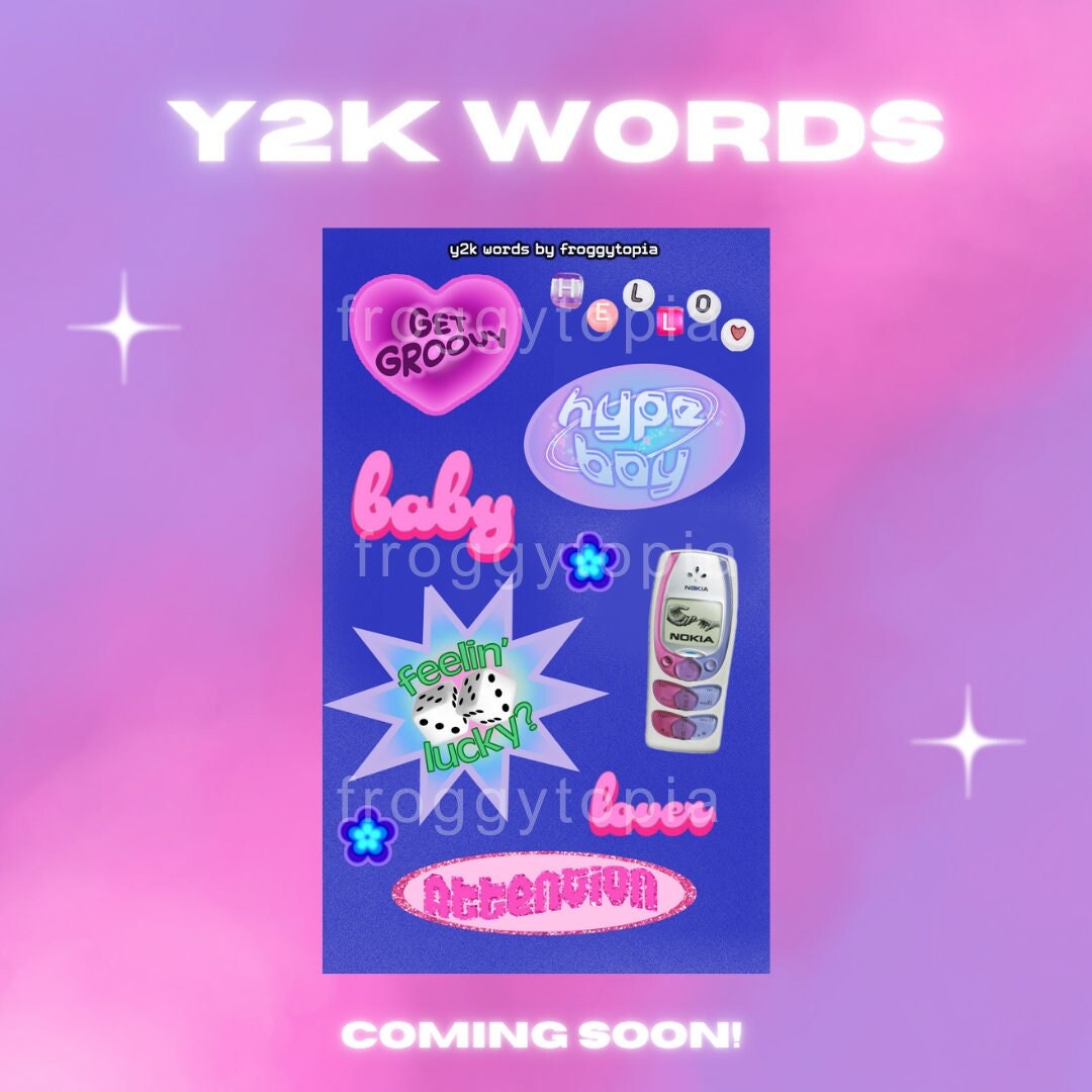 Y2K Words Polco Deco Sticker - Etsy