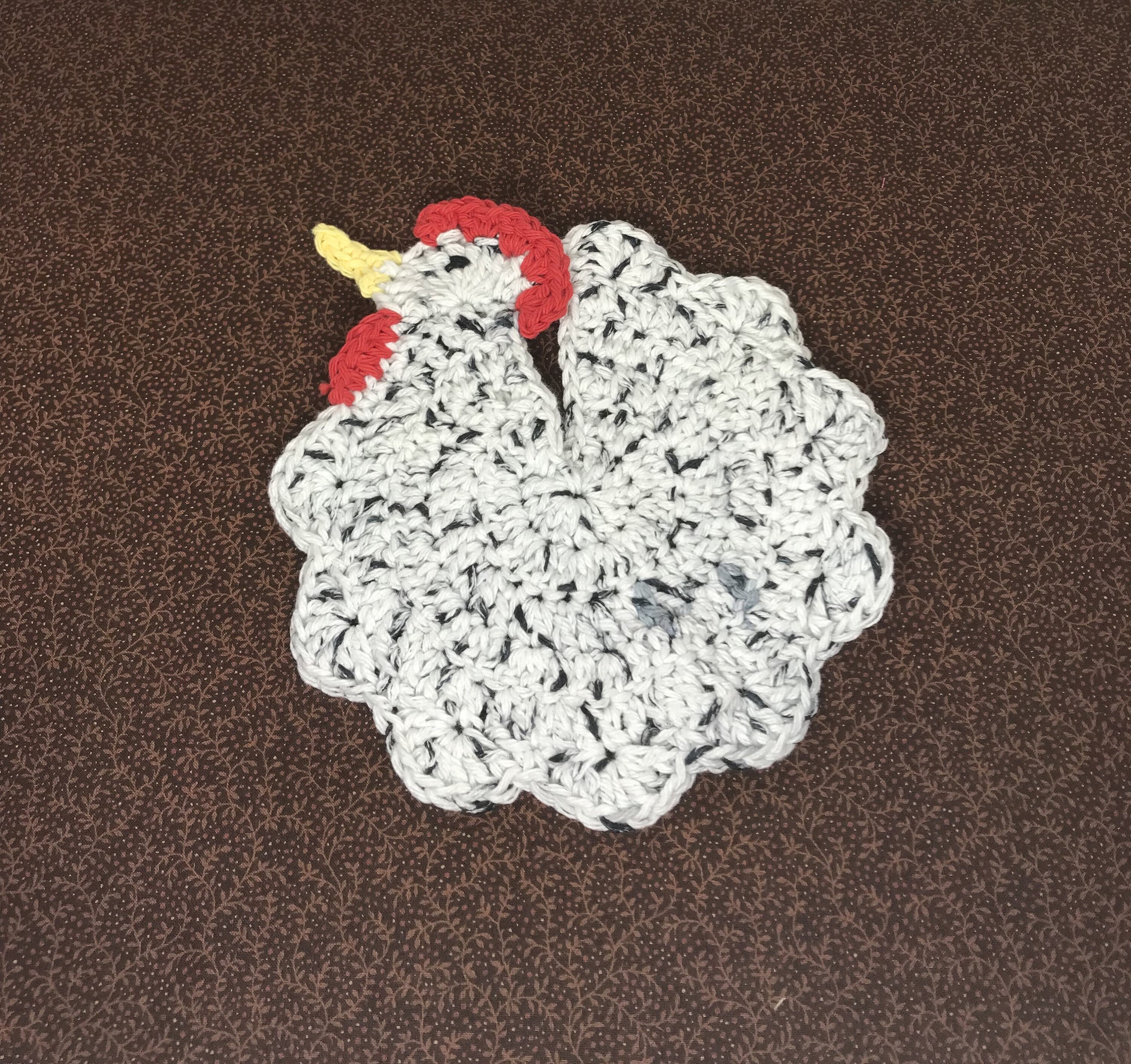 Crochet Chicken Dishcloth, Coaster or Decoration. Measures 7 Inches - Etsy