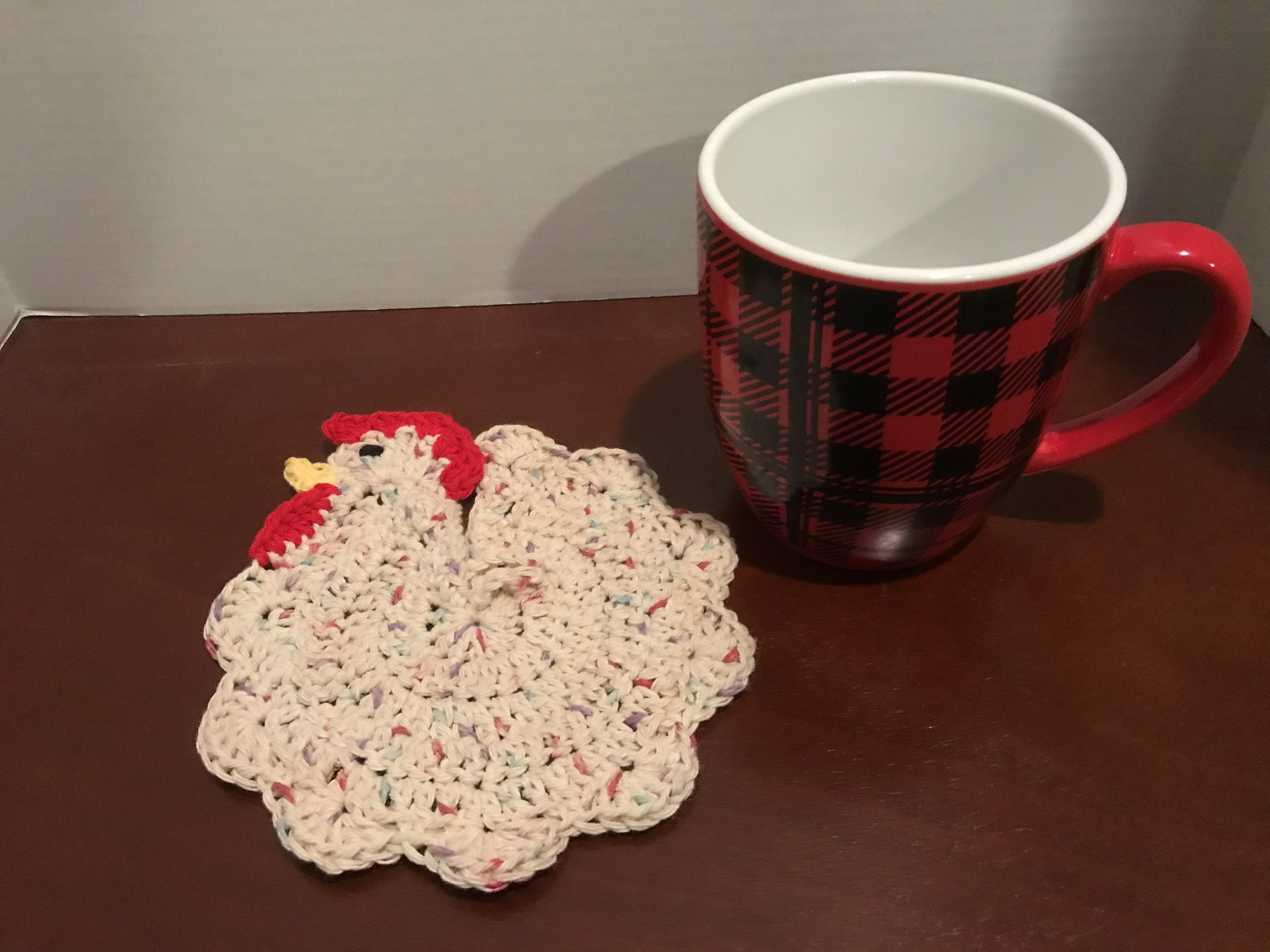 Crochet Chicken Dishcloth, Coaster or Decoration. Measures 7 Inches - Etsy
