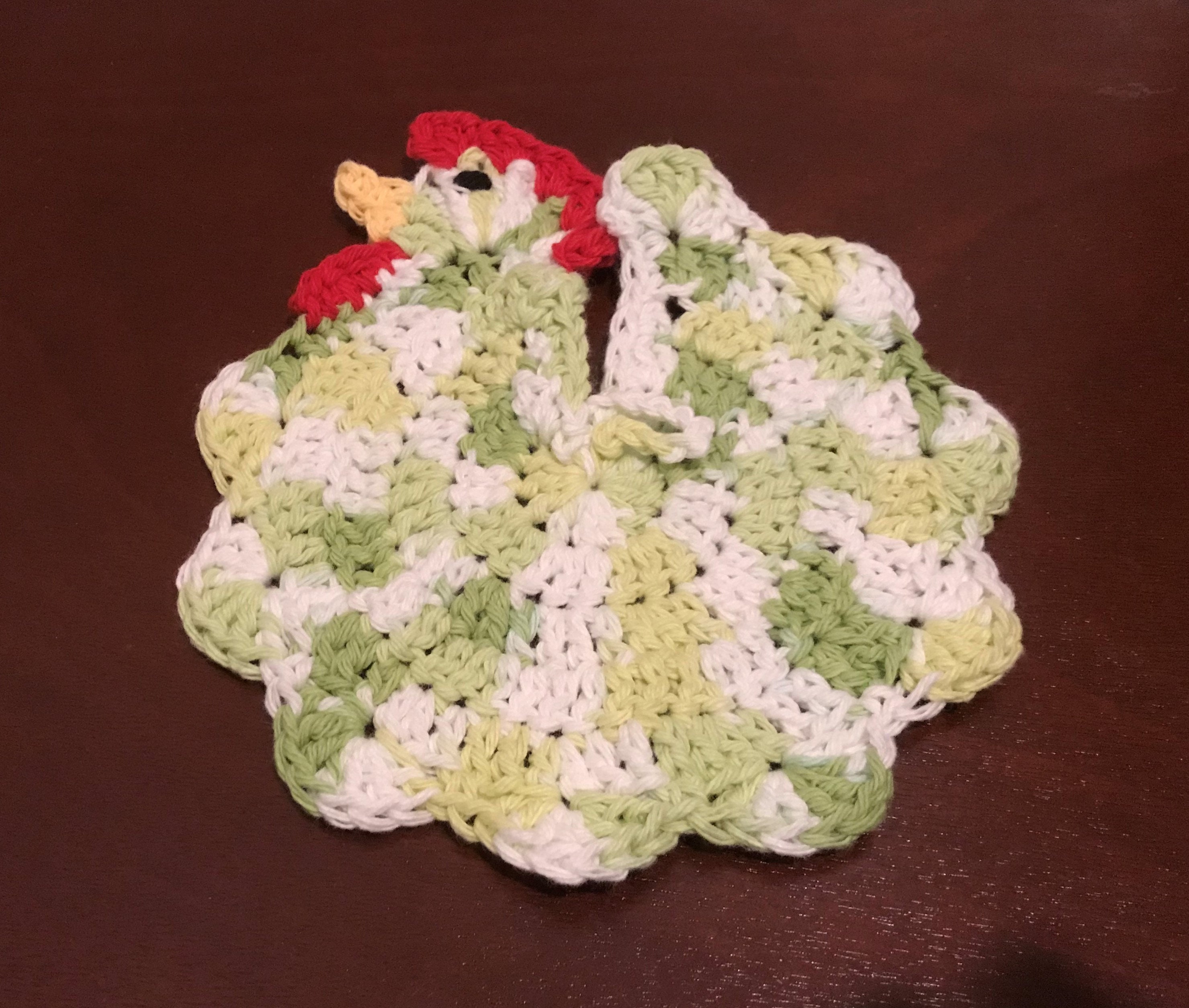 Crochet Chicken Dishcloth, Coaster or Decoration. Measures 7 Inches - Etsy