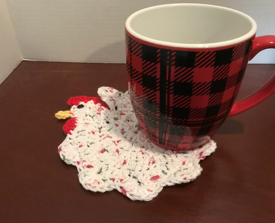Crochet Chicken Dishcloth, Coaster or Decoration. Measures 7 Inches - Etsy
