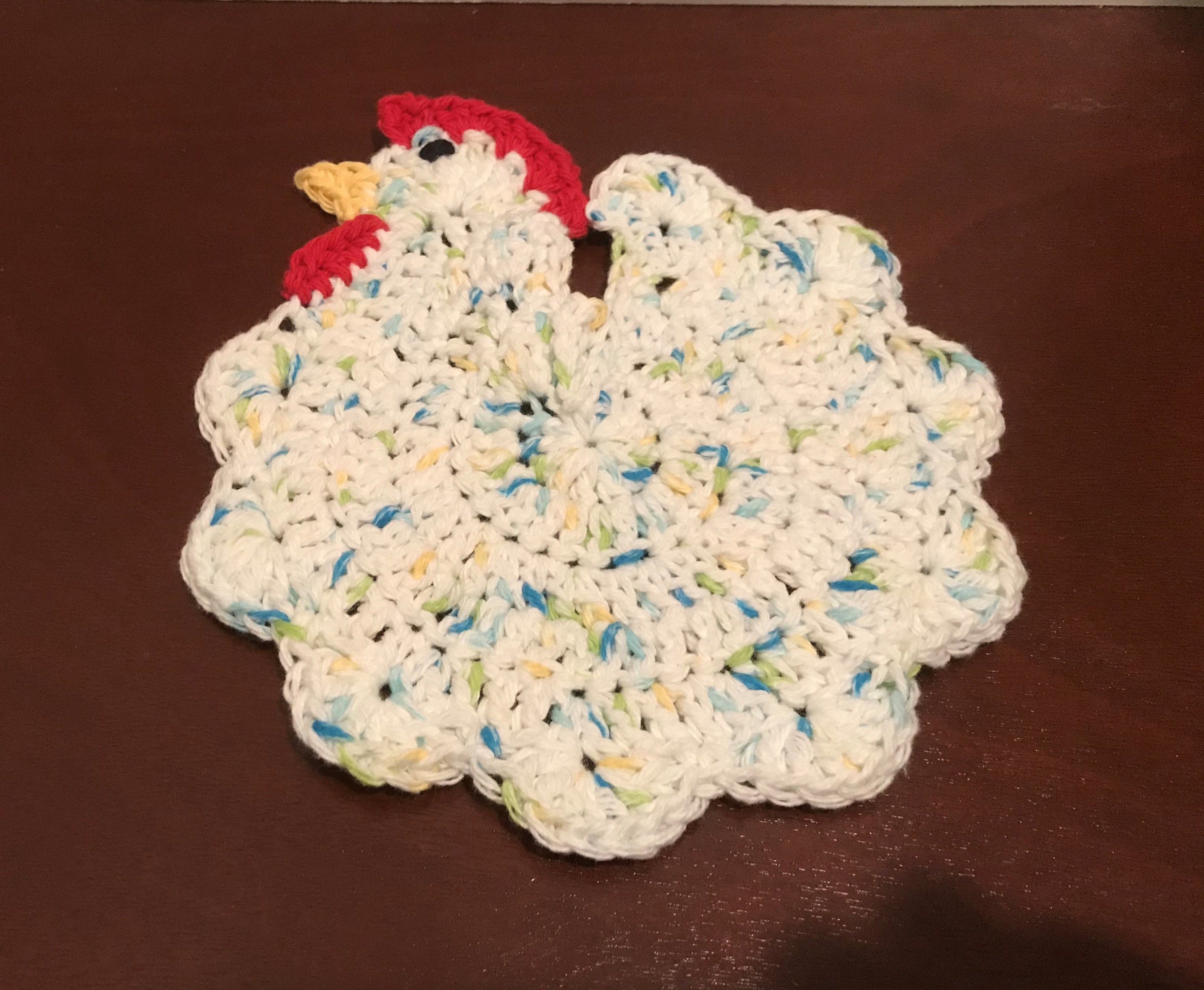 Crochet Chicken Dishcloth, Coaster or Decoration. Measures 7 Inches - Etsy