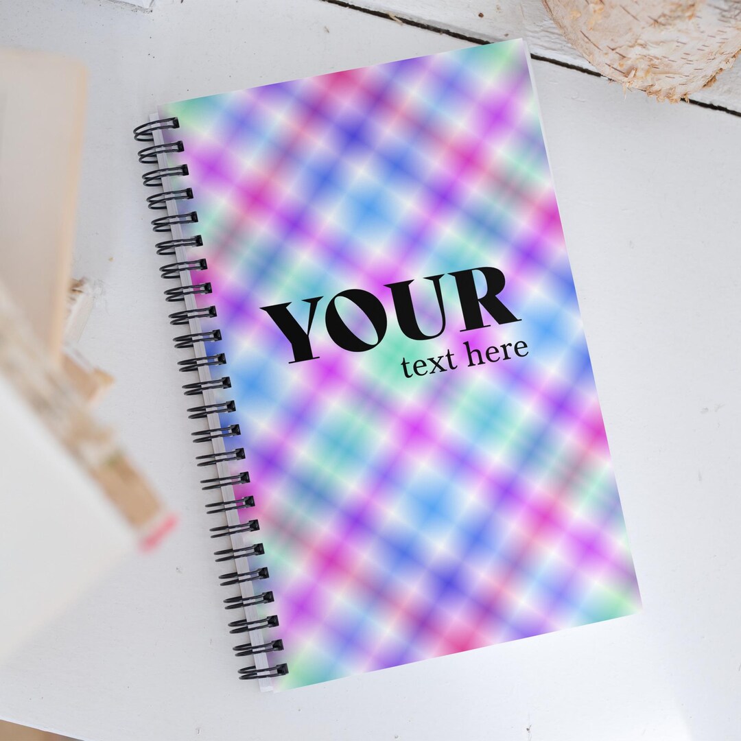 Pink Blue Purple Cyan Spiral Dotted Line Notebook - Etsy