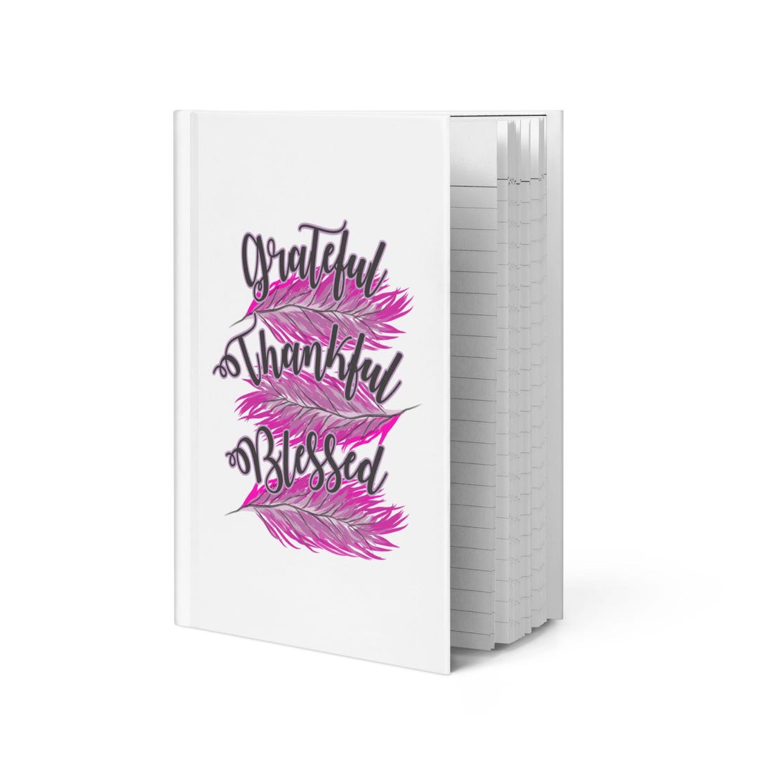 Thankful Grateful Blessed Pink Hardcover Journal Matte - Etsy