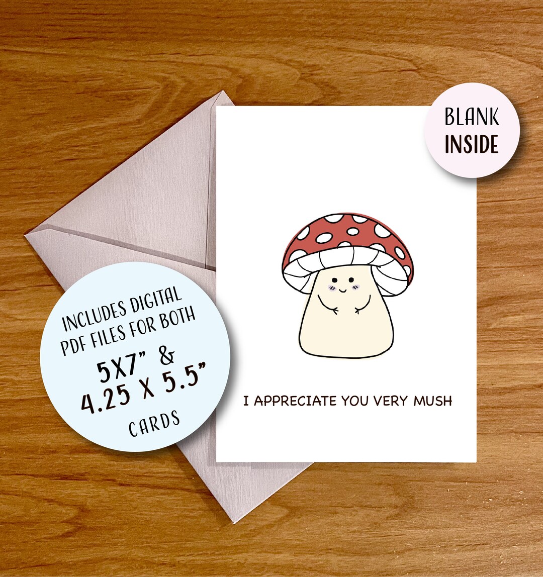 Mushroom Thank-you/appreciation Card - Etsy