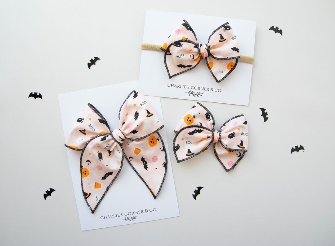 Halloween Boo Fable Bow, Spooky Boo Halloween Bows, Halloween Baby Bow ...