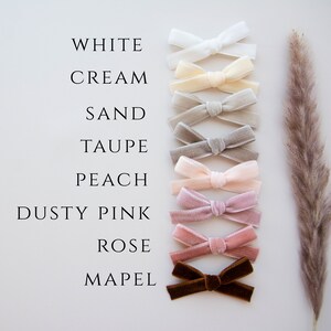 Petite Velvet Ribbon Bow Velvet Bows Neutral Baby Bows - Etsy