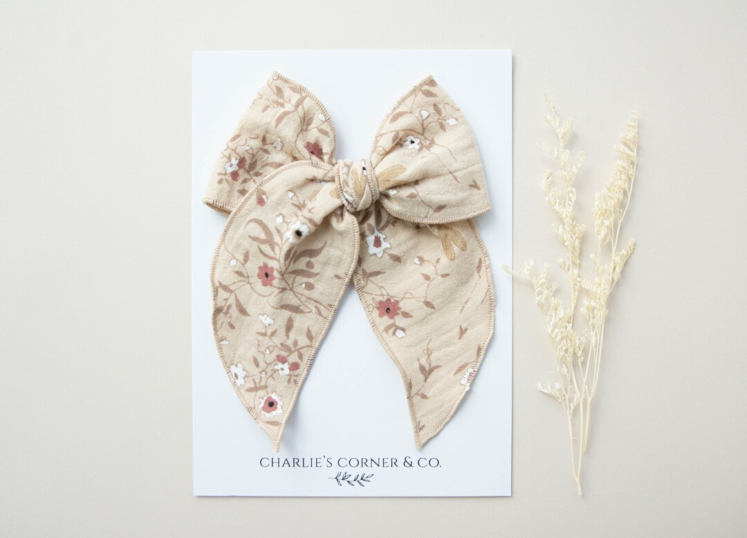 Wildflower Gauze Fable Bow Fall Fable Bow Big Hair Bow - Etsy